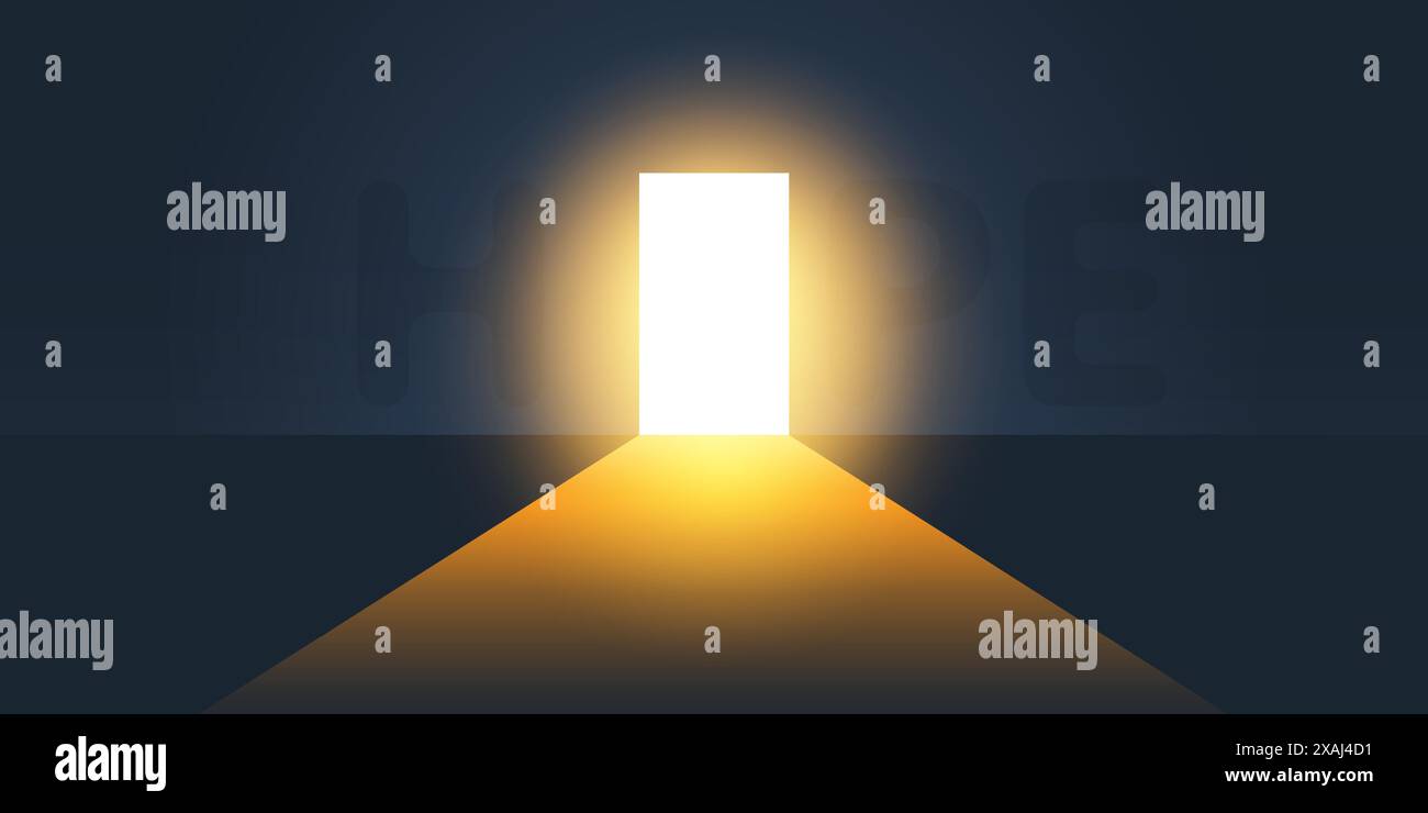 Light coming through an open door Stock Vector Images - Alamy