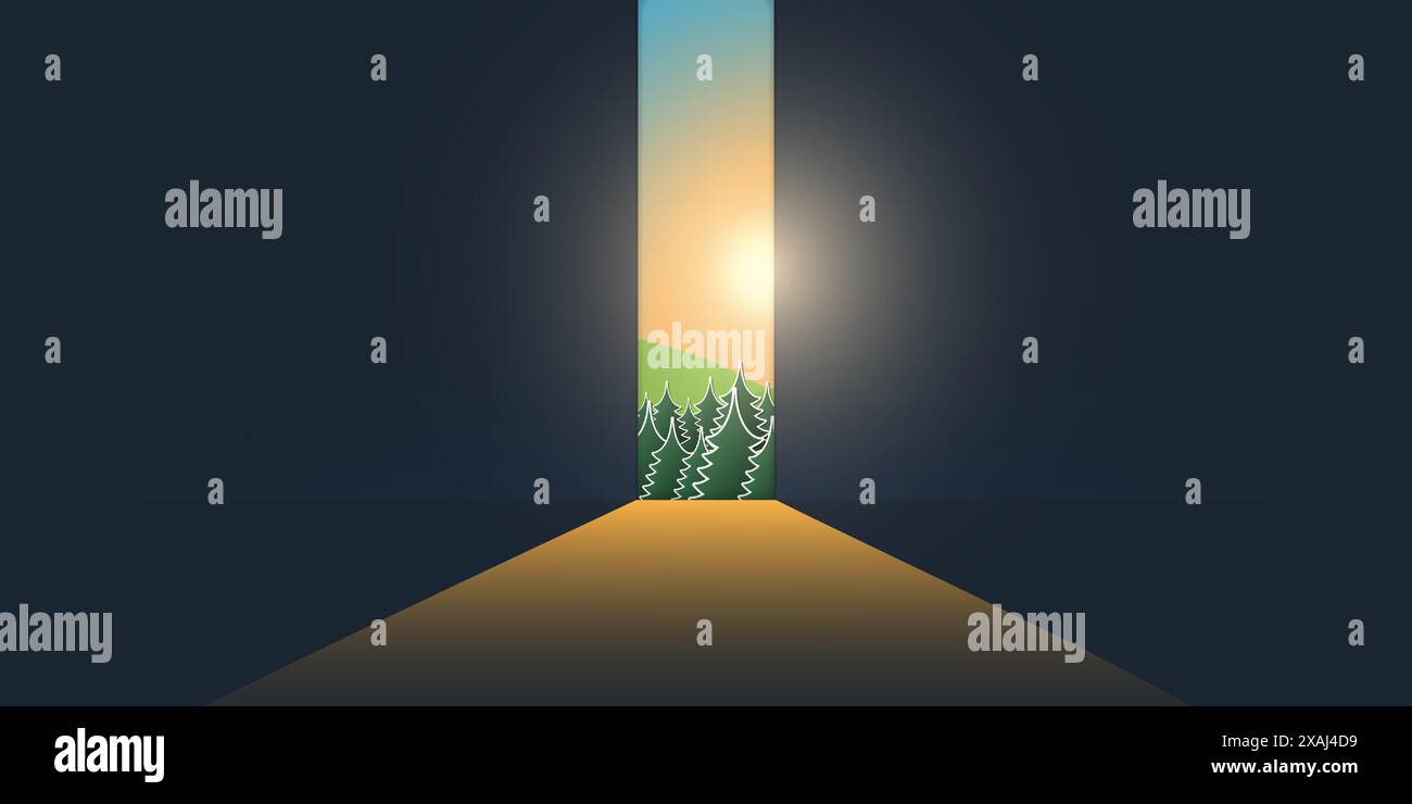 Let's Go Outside - Dark Room, Way Out, Light Coming In Through an Open ...