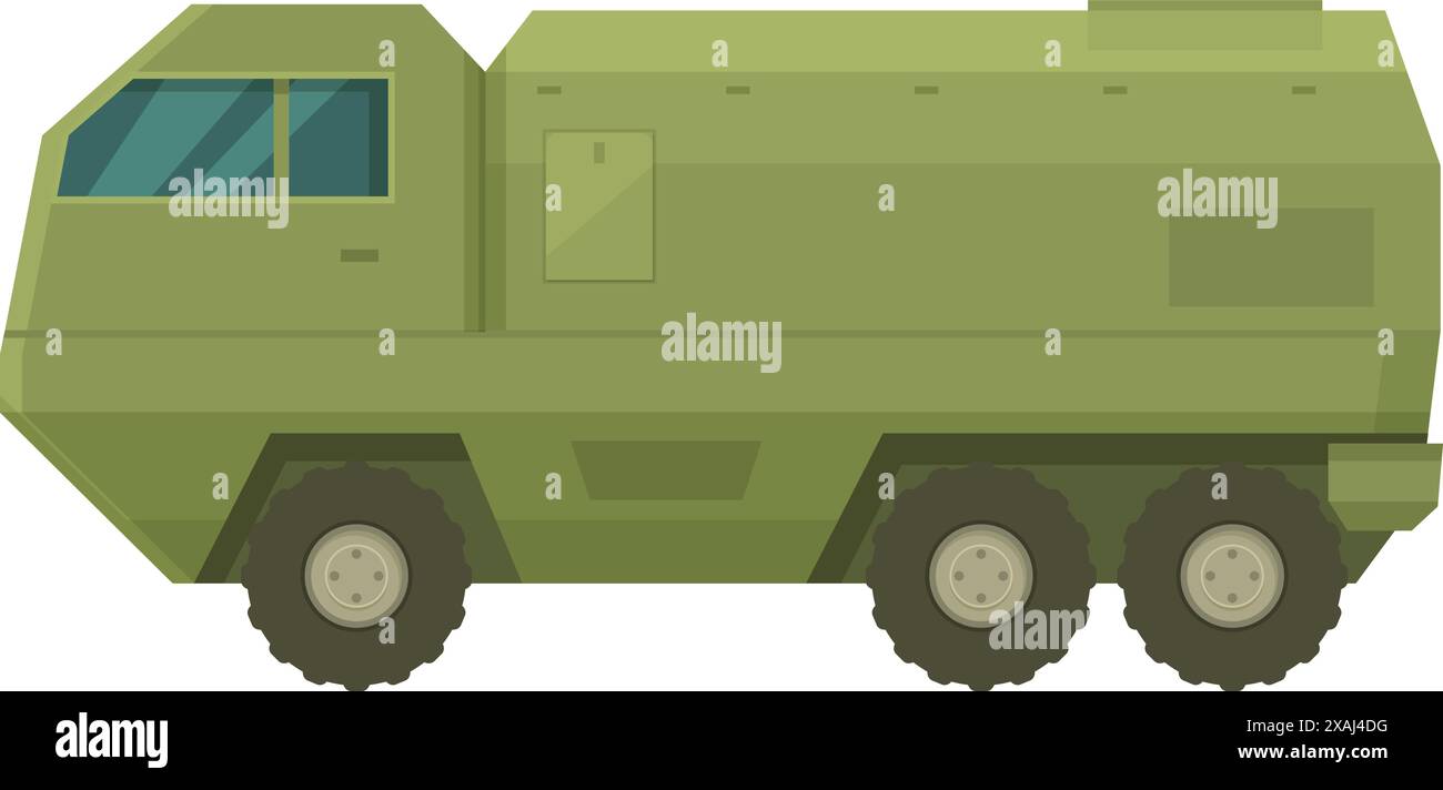 Powerful military vehicle with a tracked platform and camouflage paint ...