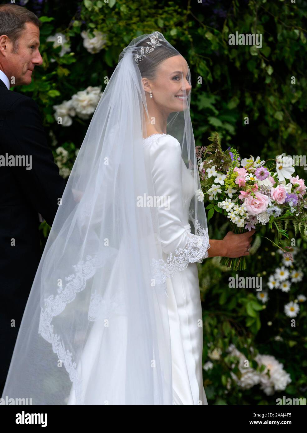 Chester, UK. June 7th, 2024. Olivia Henson arrives for her wedding to ...