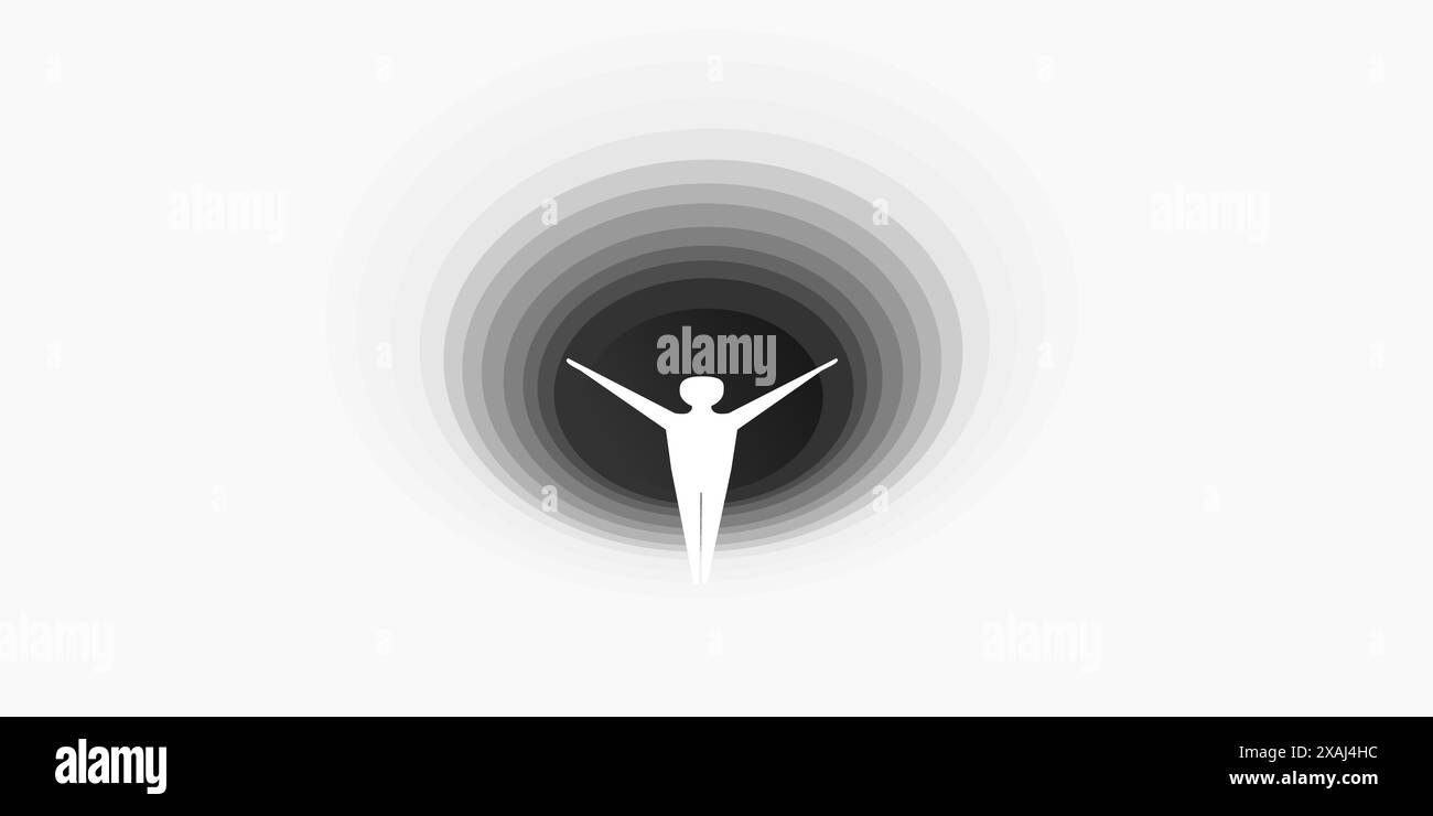 Hopelessness, Endless Dark Tunnel of Problems in Life - Vector Concept ...