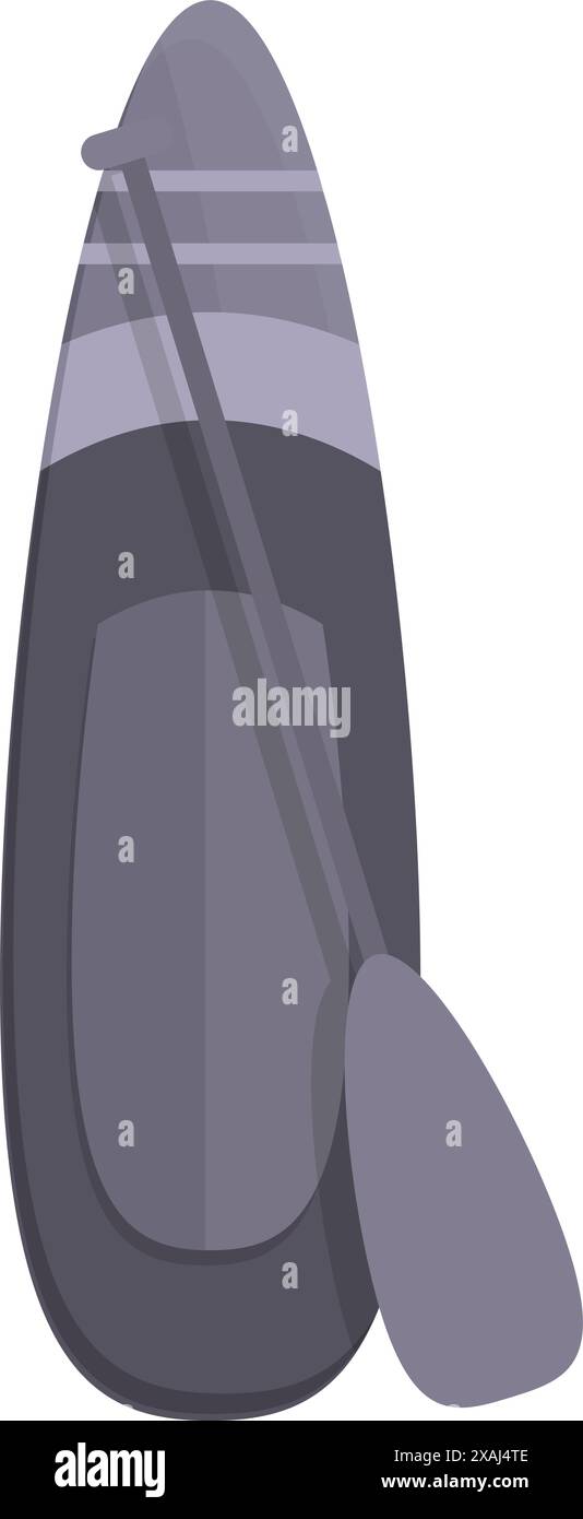 Gray paddle board with paddle for sup surfing standing on white background Stock Vector Image ...