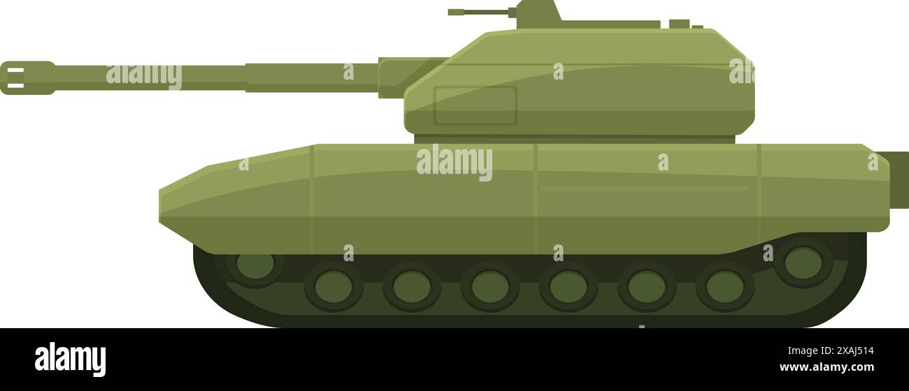 Powerful armored military tank moving forward with its weapon pointed ...