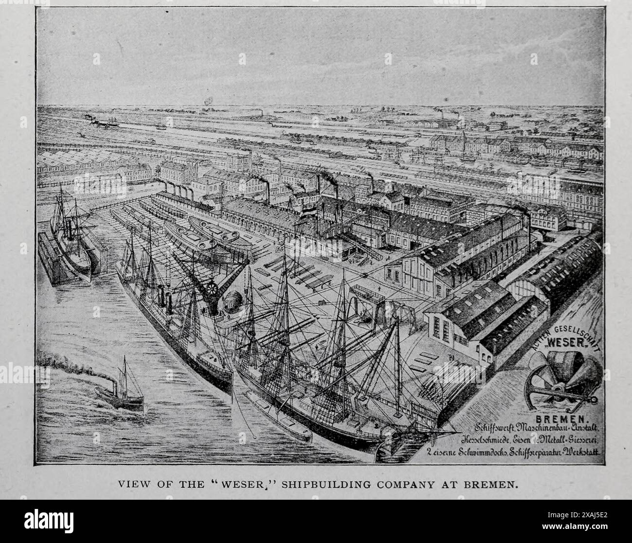 VIEW OF THE " WESER " SHIPBUILDING COMPANY AT BREMEN. from the Article ...