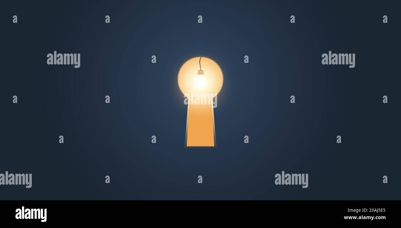 Hope, Curiosity or New Solution, Idea Concept - Key Hole on Dark Blue ...