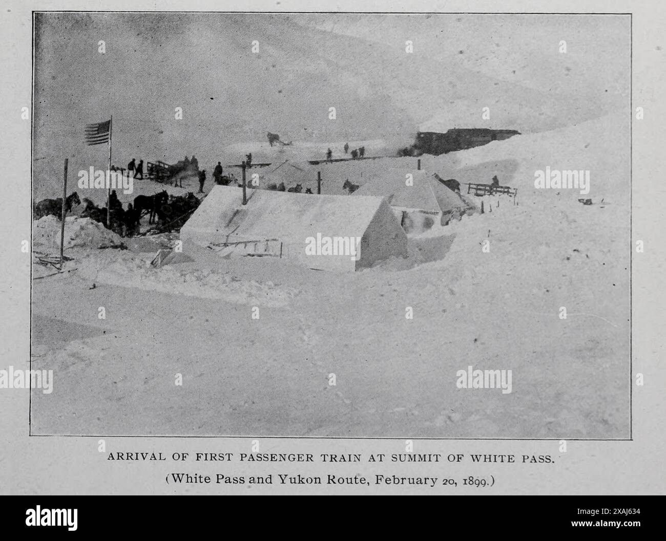 Arrival of FIRST PASSENGER TRAIN at summit of WHITE PASS (WHITE PASS ...