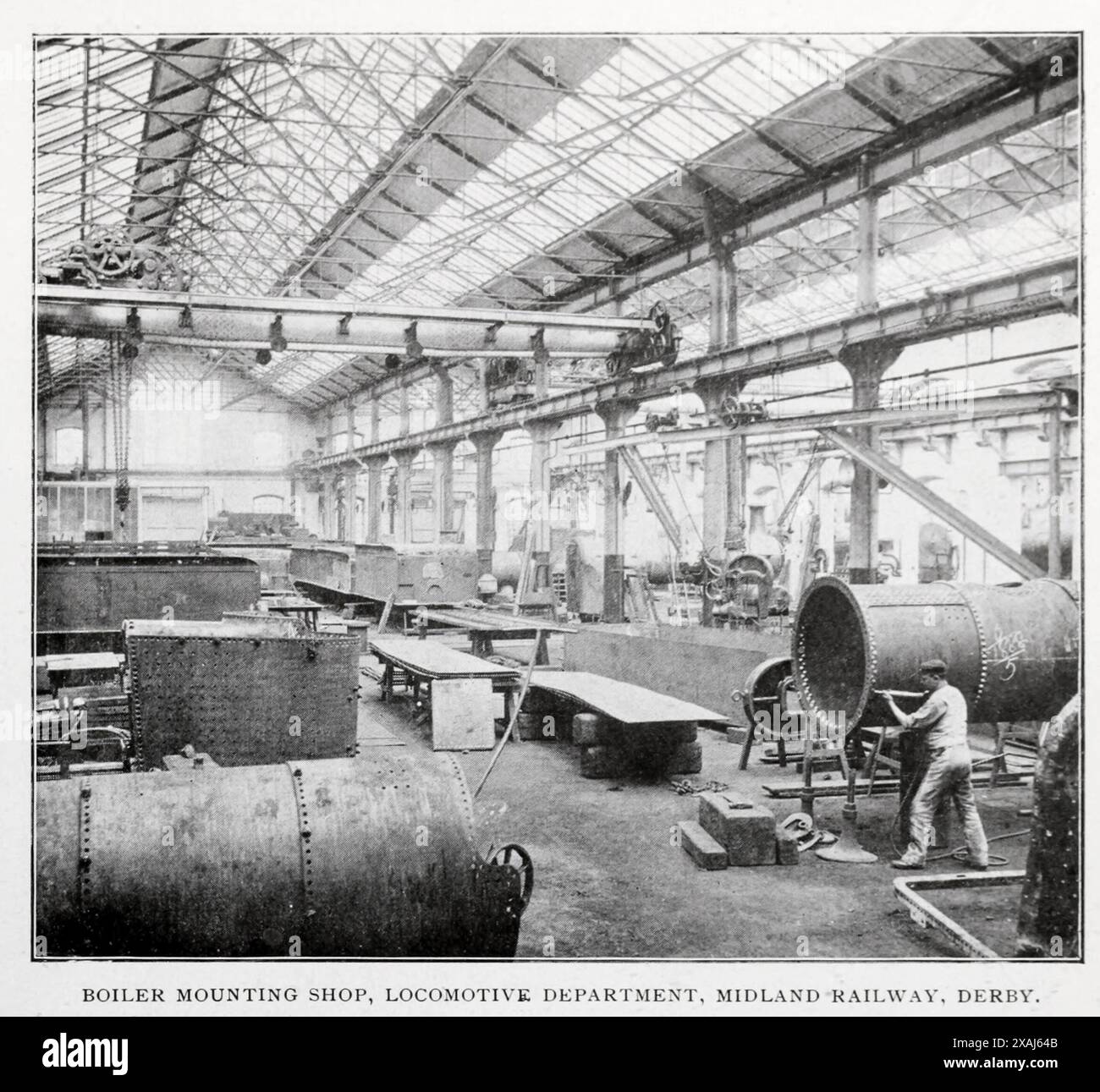 BOILER MOUNTING SHOP, LOCOMOTIVE DEPARTMENT, MIDLAND RAILWAY, DERBY ...