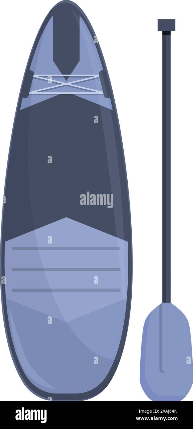 Modern sup board for stand up paddling water sport with paddle isolated on white background ...