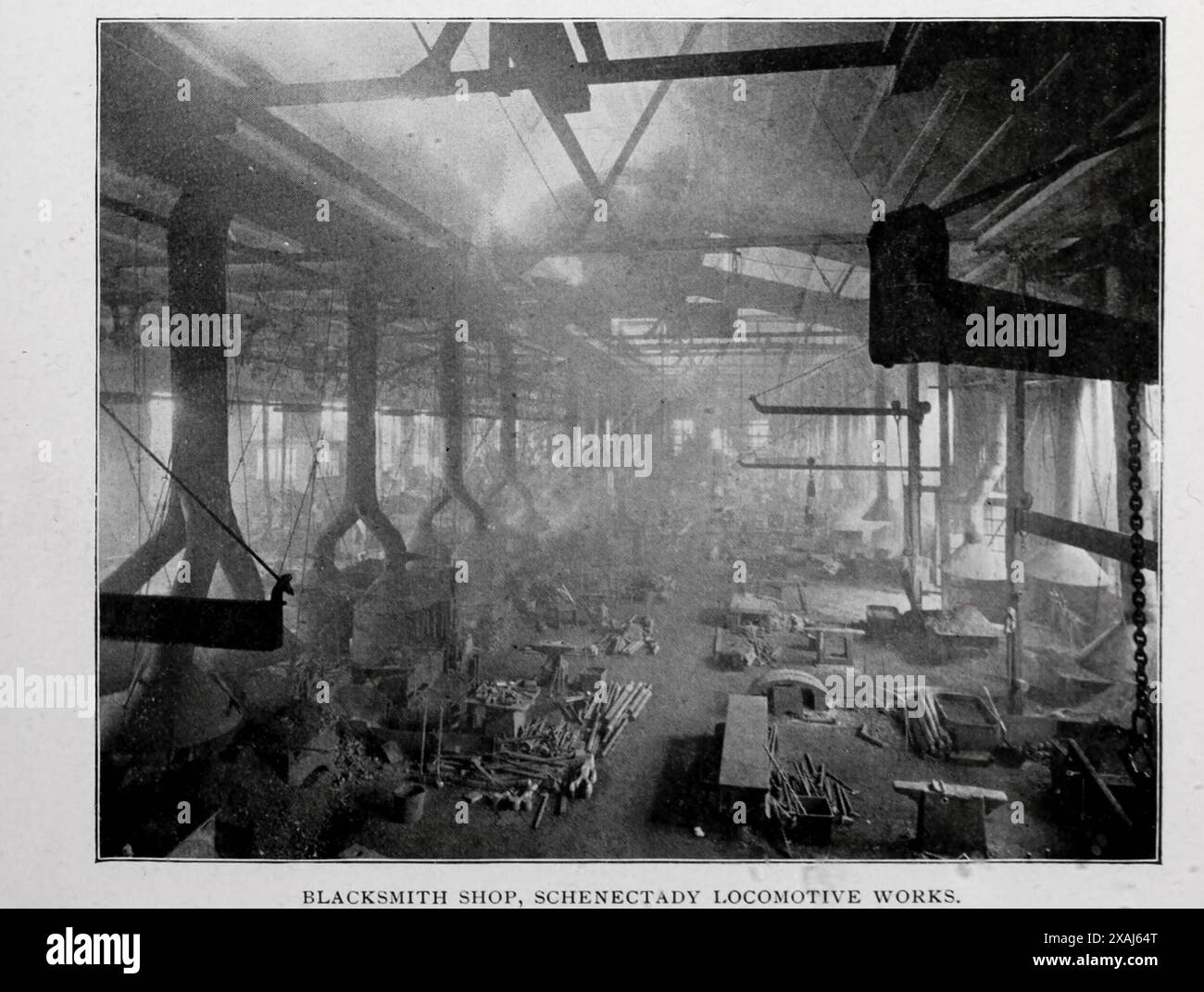 BLACKSMITH SHOP, SCHENECTADY LOCOMOTIVE WORKS. from the Article ENGLISH ...
