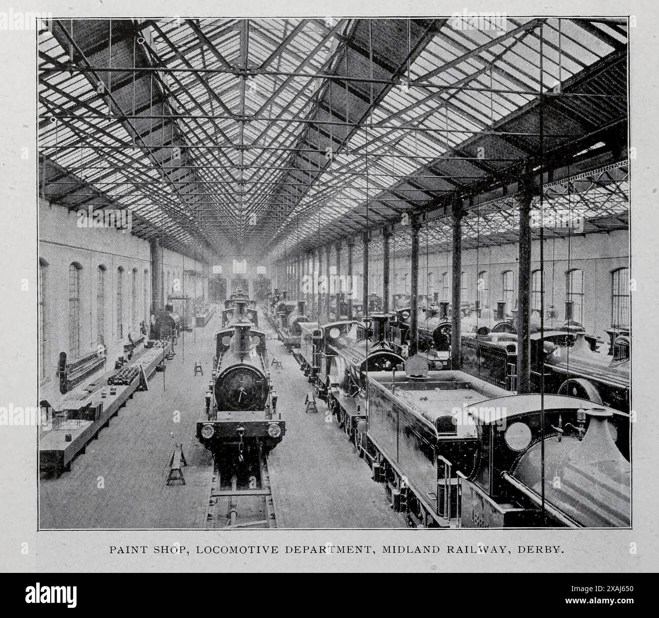 PAINT SHOP, LOCOMOTIVE DEPARTMENT, MIDLAND RAILWAY, DERBY. from the ...