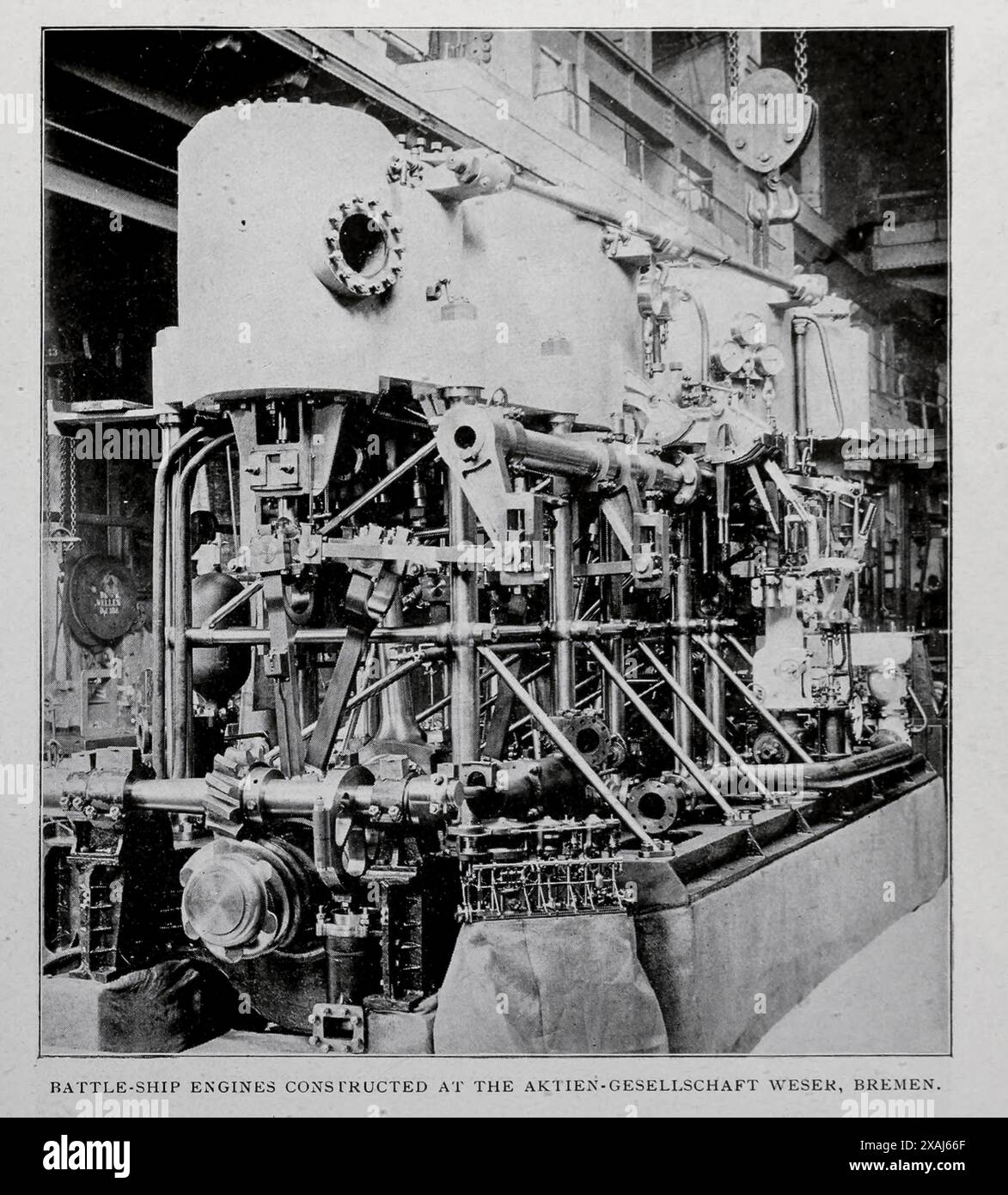 BATTLE-SHIP ENGINES CONSIRUCTED AT AKTIEN-GESELLSCHAFT WESER, BREMEN ...