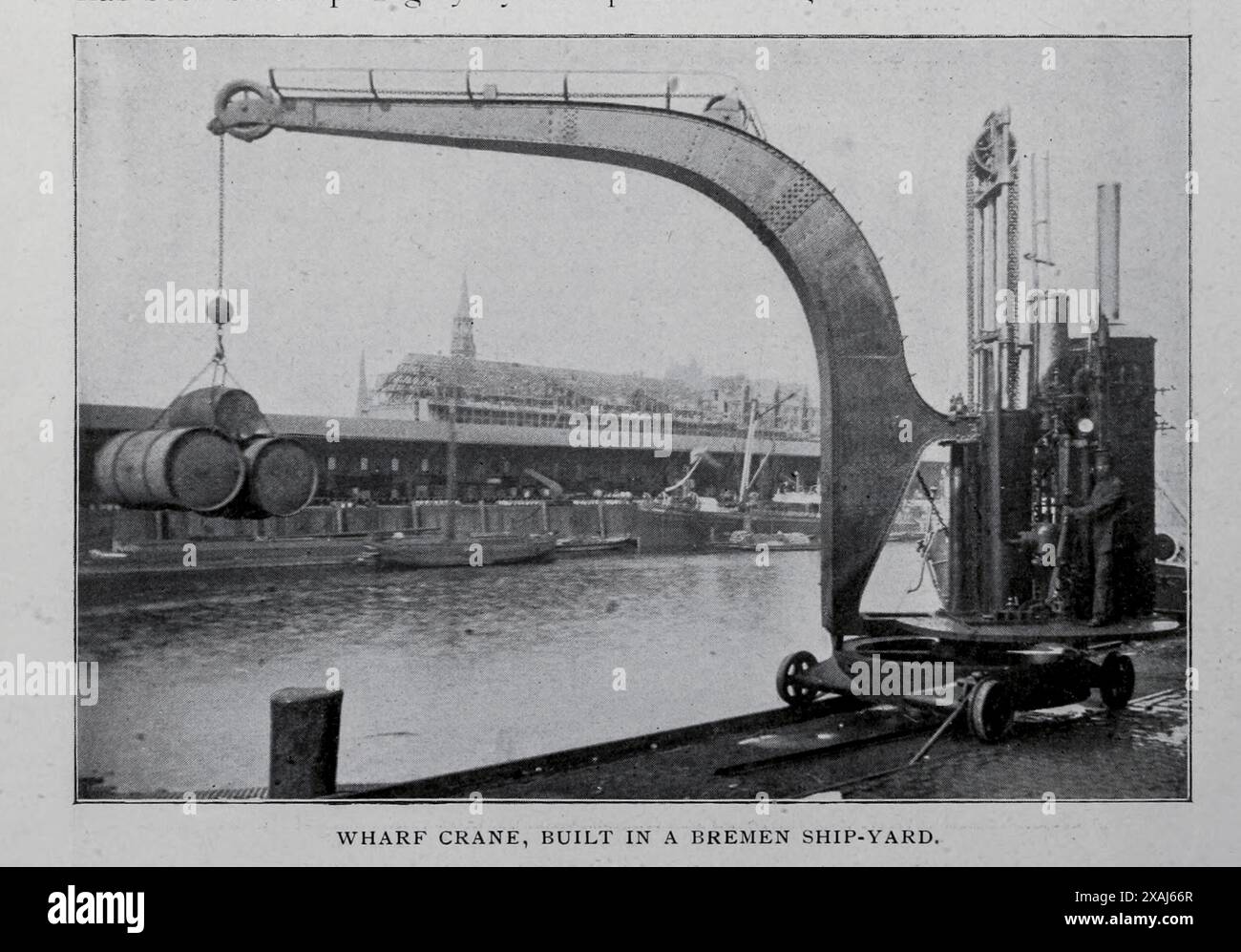 WHARF CRANE, BUILT IN A BREMEN SHIP-YARD. from the Article THE ...