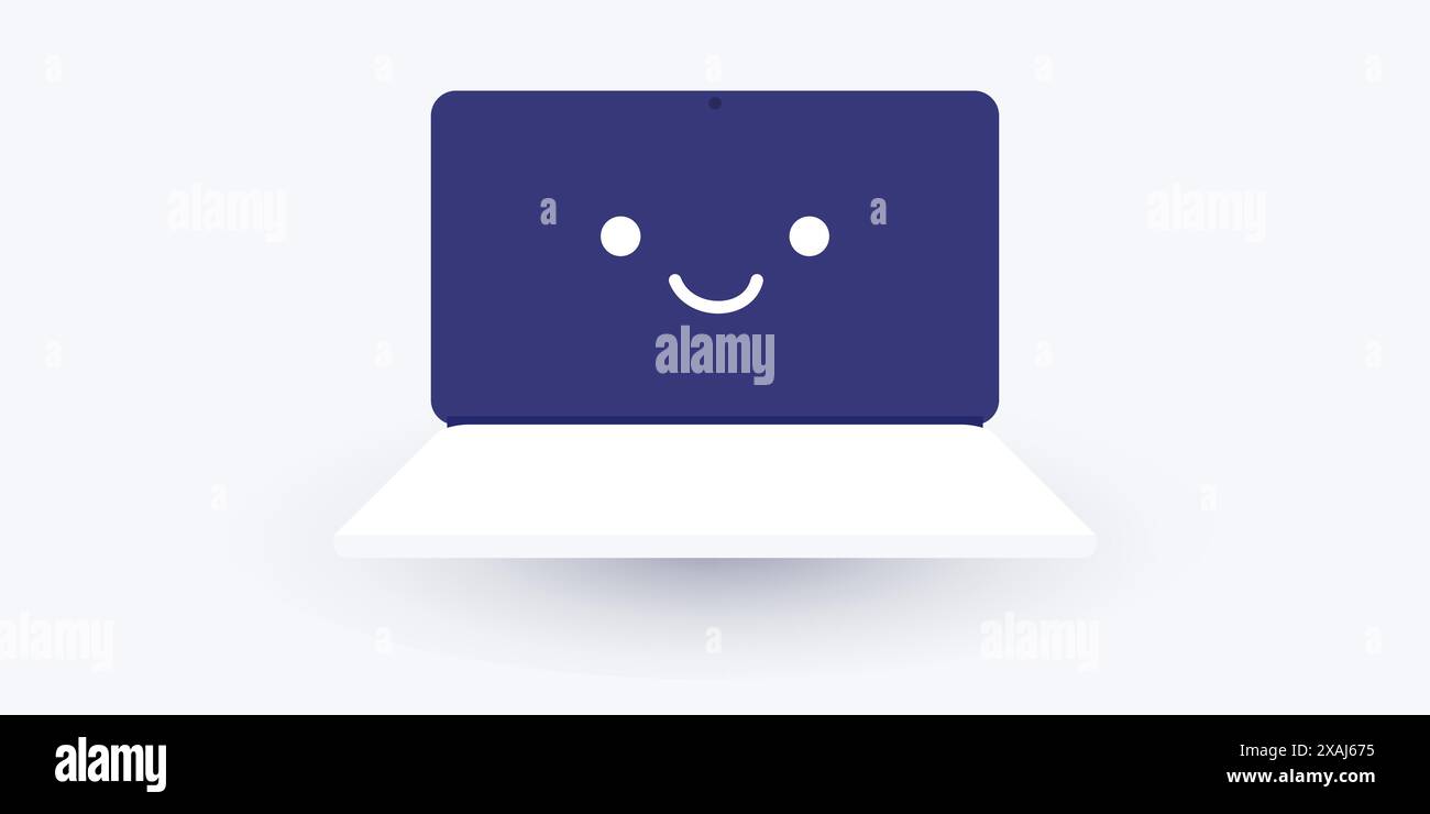 Funny, Smiling Face on a Computer Screen - Icon, Emoticon, Cheerful ...