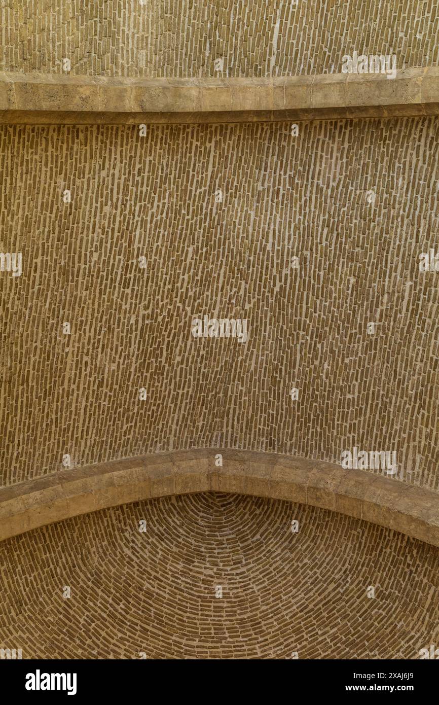 photography of a brick ceiling surface, ancient beige brown stone ...
