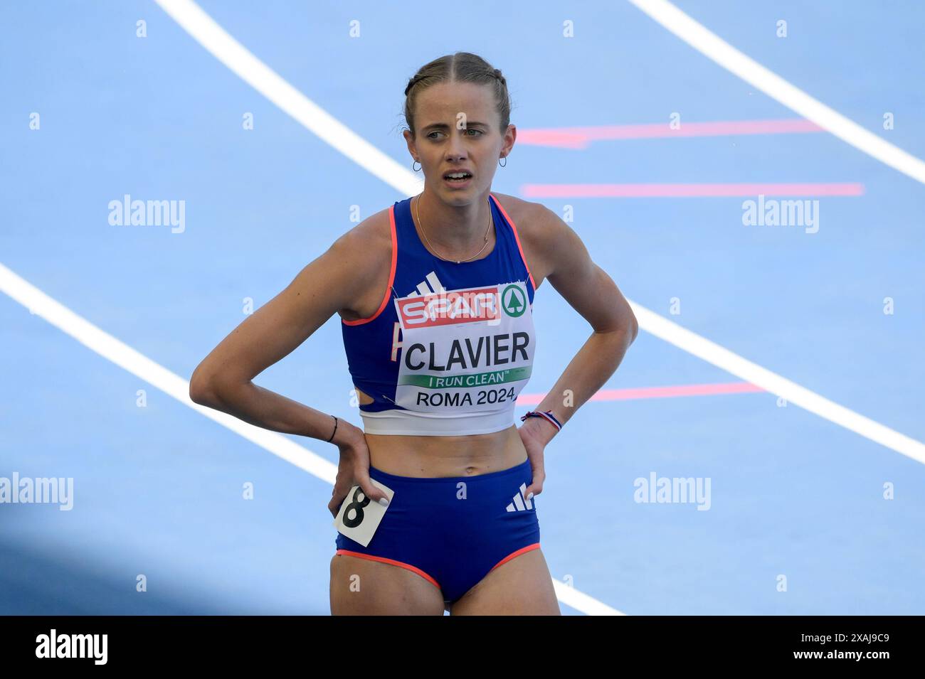 France’s Aude Clavier competes 3000m Steeplechase Women during the 26th ...
