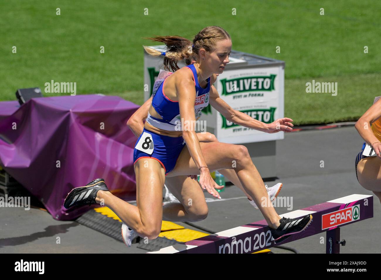 France’s Aude Clavier competes 3000m Steeplechase Women during the 26th ...