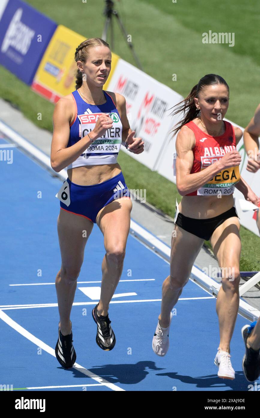 France’s Aude Clavier competes 3000m Steeplechase Women during the 26th ...