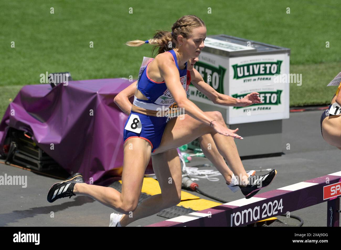Roma, Italia. 07th June, 2024. France's Aude Clavier competes 3000m ...
