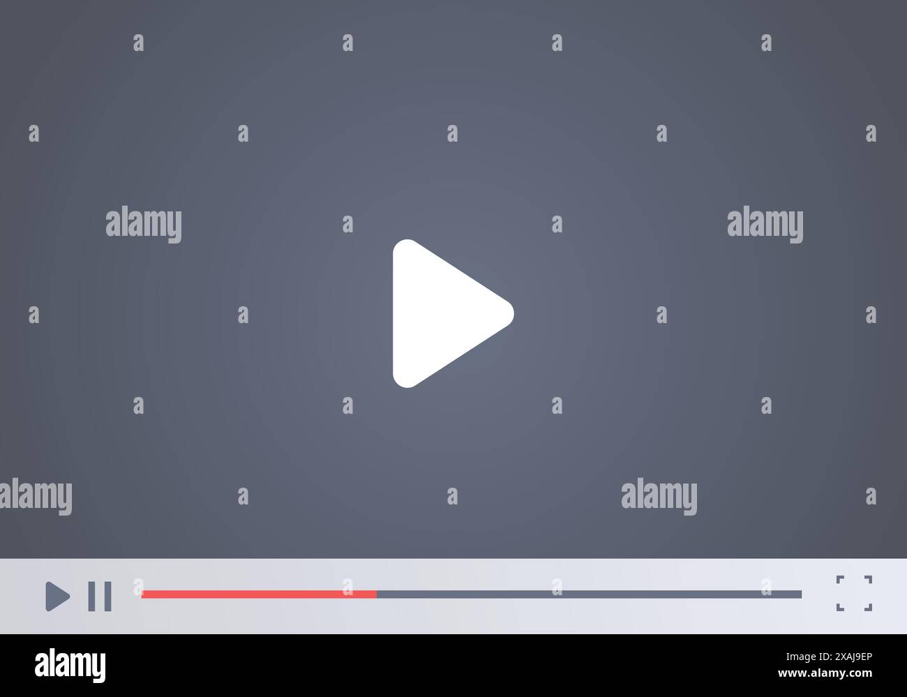 Video player is paused with the play button visible hi-res stock ...