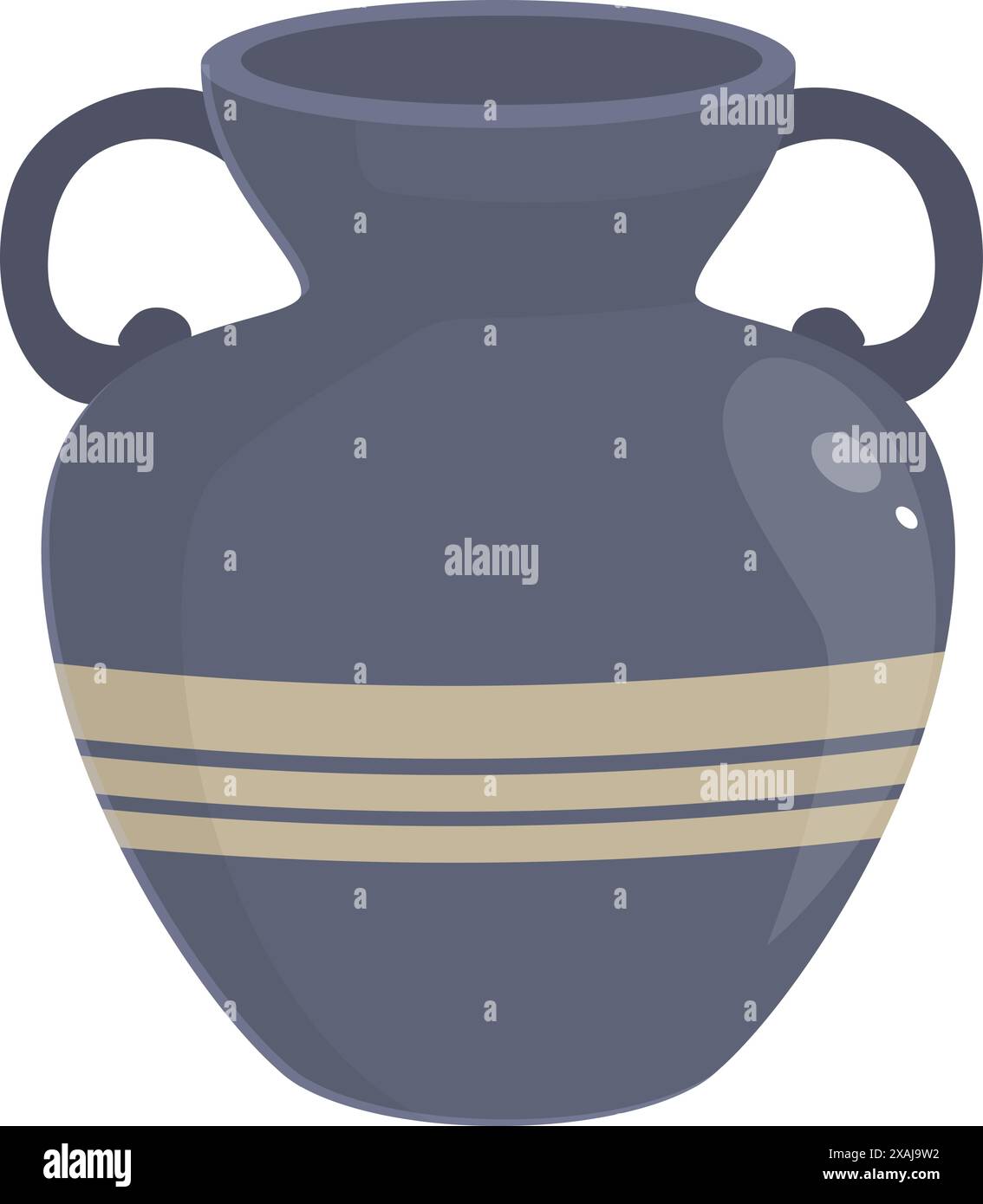 Ancient greek amphora, adorned with golden stripes, showcases the ...