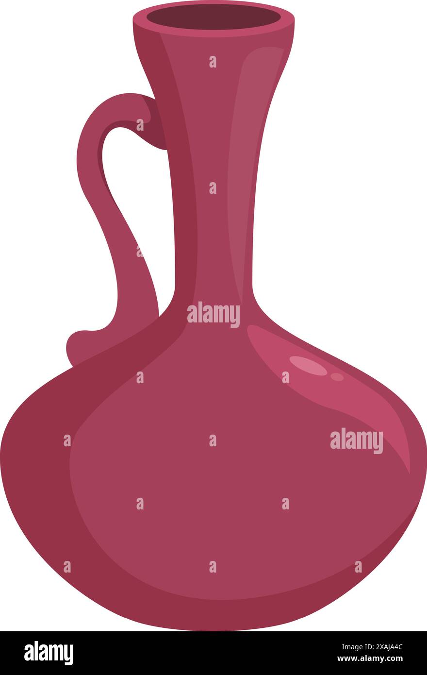 Ancient greek style red clay amphora vase standing on white background ...