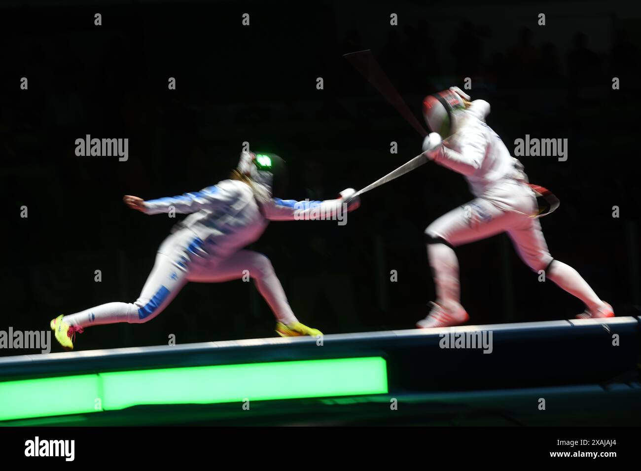 Tokyo - Japan, July 23, 2024, athletes during a fencing fight, at the ...