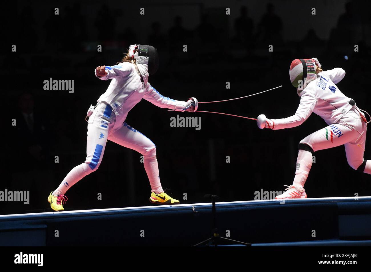 Tokyo - Japan, July 23, 2024, athletes during a fencing fight, at the ...