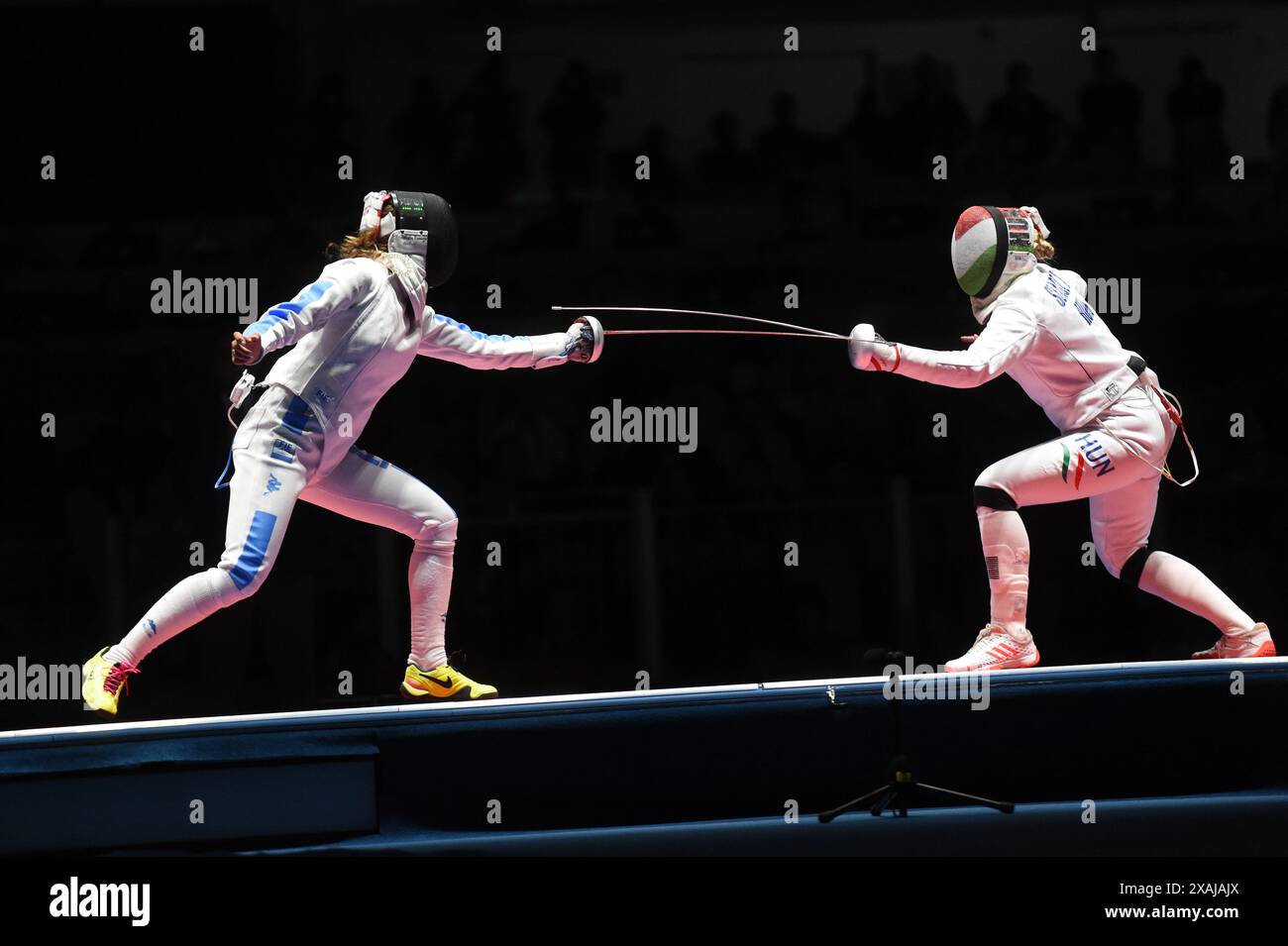 Tokyo - Japan, July 23, 2024, athletes during a fencing fight, at the ...