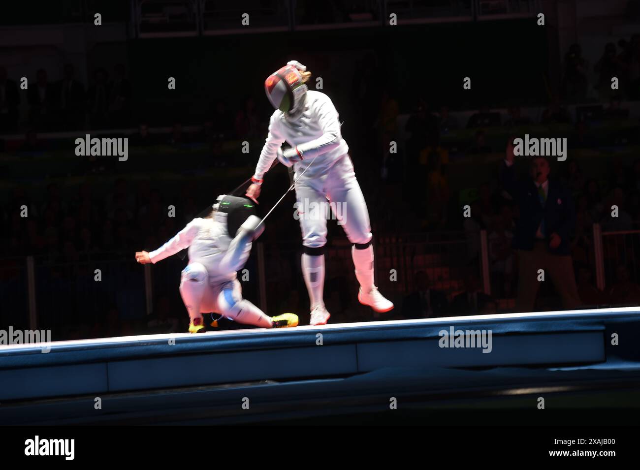 Tokyo - Japan, July 23, 2024, athletes during a fencing fight, at the ...