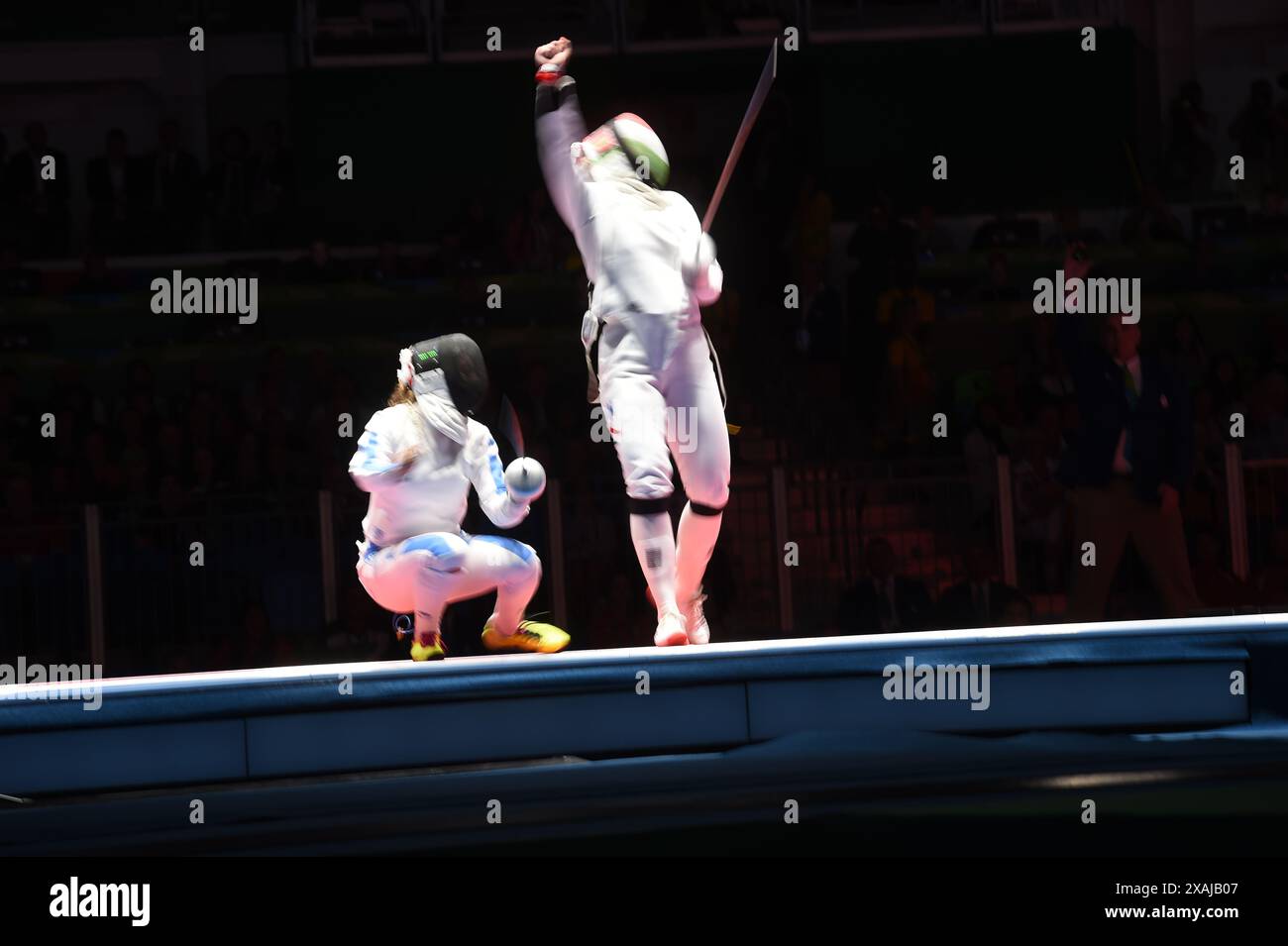 Tokyo - Japan, July 23, 2024, athletes during a fencing fight, at the ...