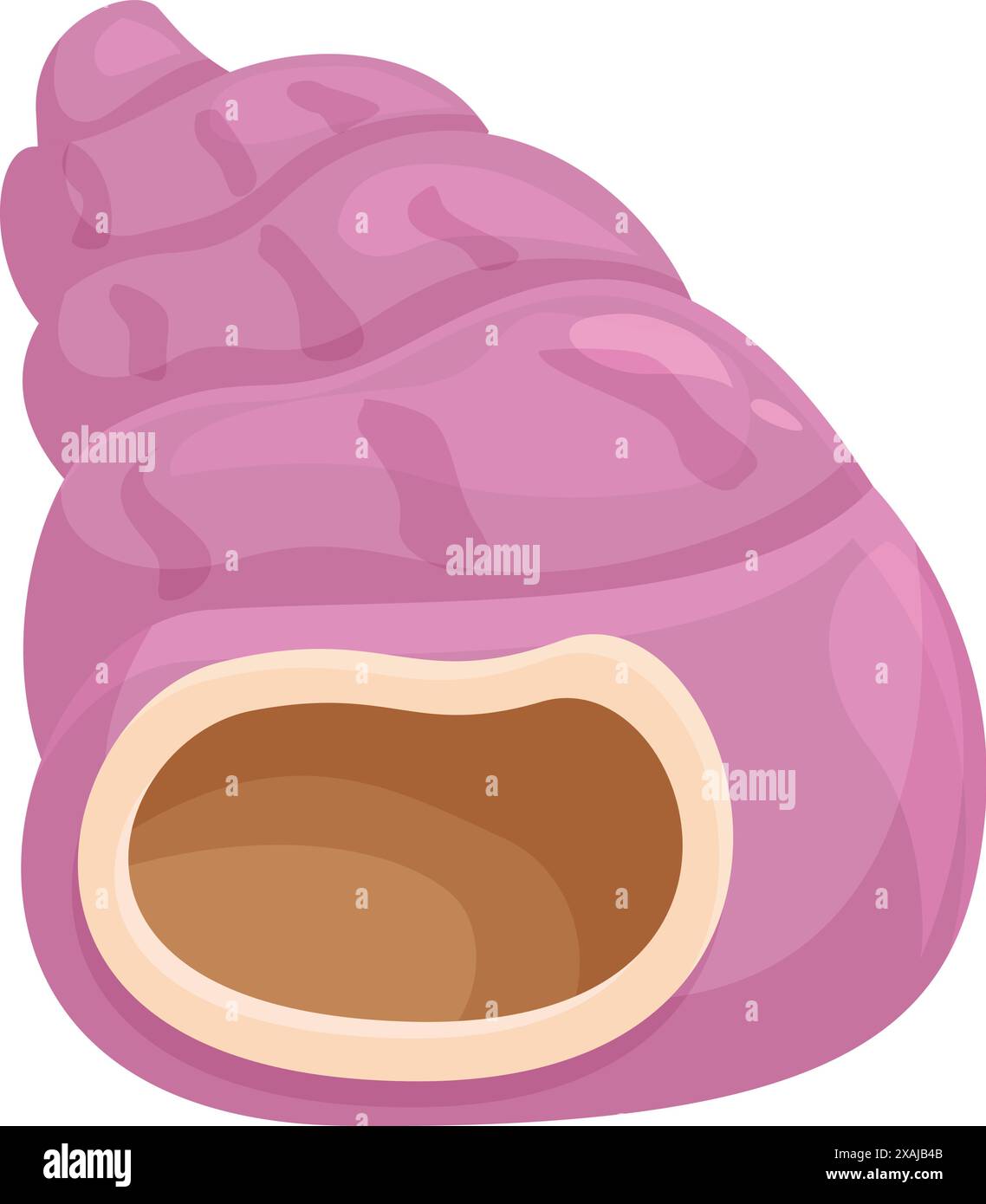 Pink seashell is laying on its side, showing its empty inside Stock ...