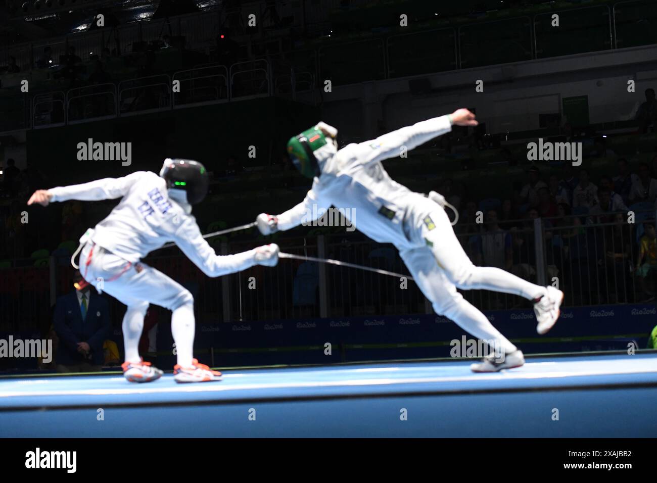 Tokyo - Japan, July 23, 2024, athletes during a fencing fight, at the ...
