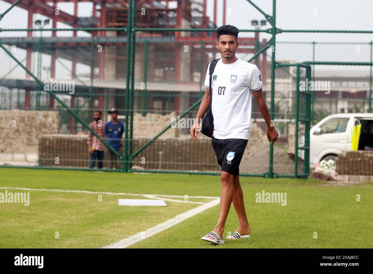 Bangladeshi forward Sheikh Morsalin during the practic e session at the ...