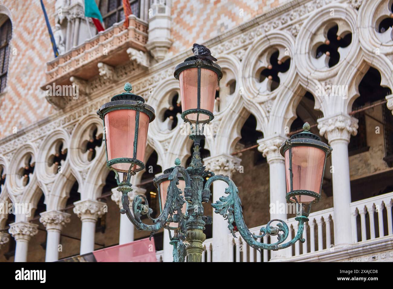 Details of Venice, San Marco square of Venice city. Saint Mark bell ...