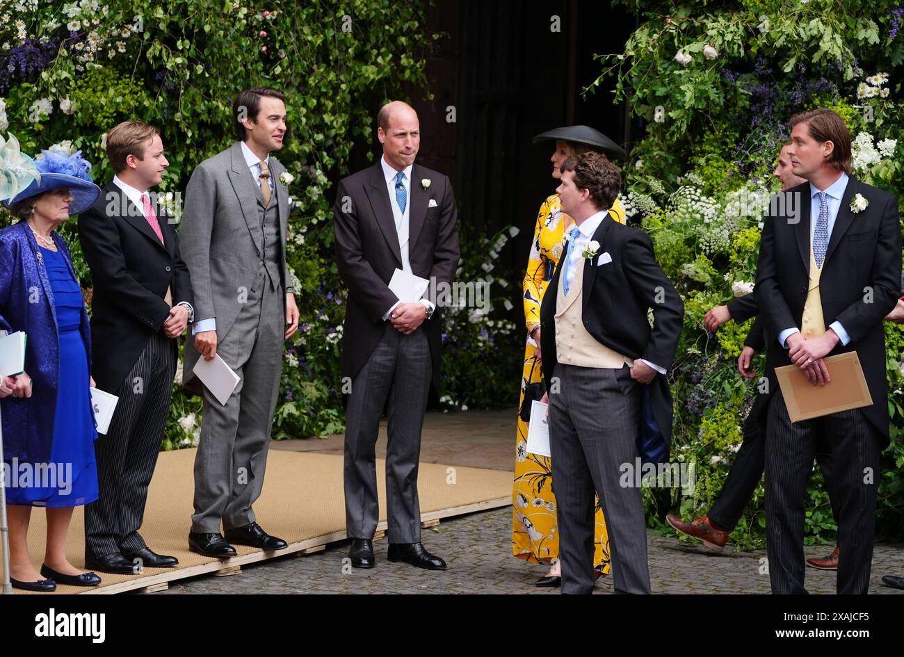 The Prince of Wales (centre) leaves Chester Cathedral after the wedding ...