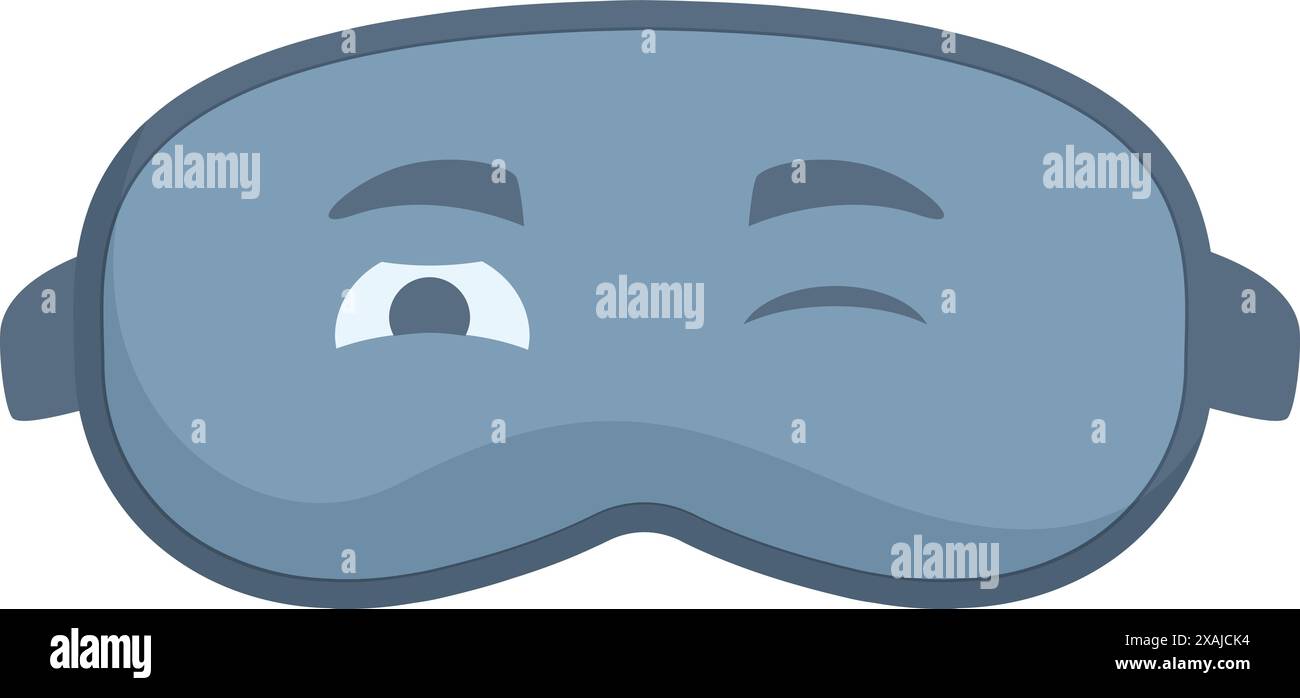 Cartoon representation of a sleeping mask winking hi-res stock ...