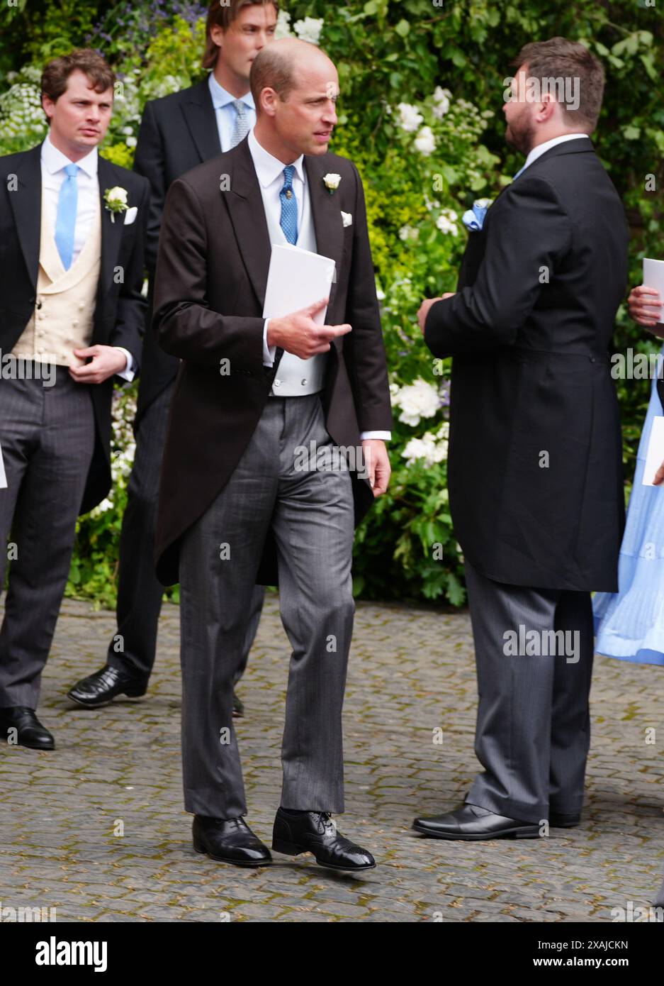 The Prince of Wales (centre) leaves Chester Cathedral after the wedding ...