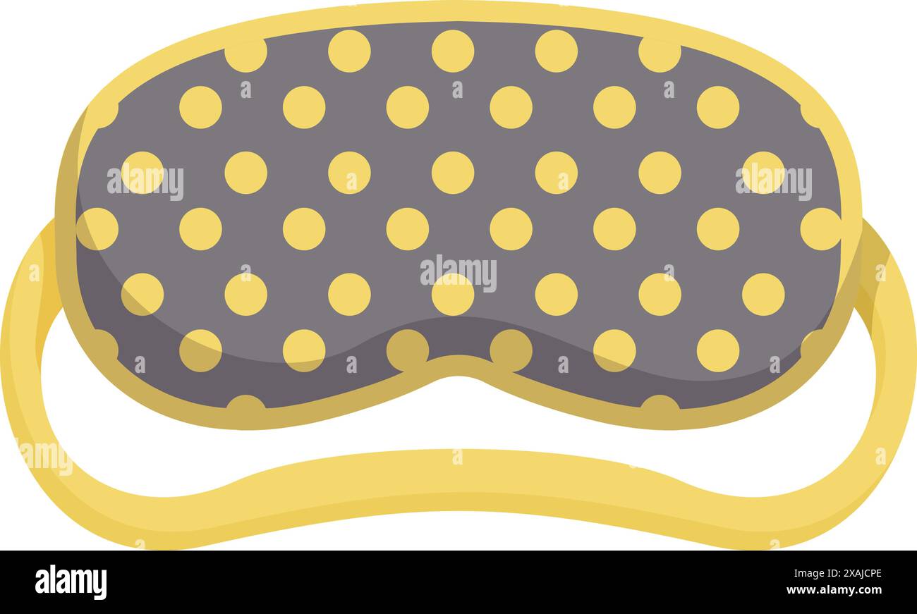 Gray and yellow polka dot sleeping mask is laying flat hi-res stock ...