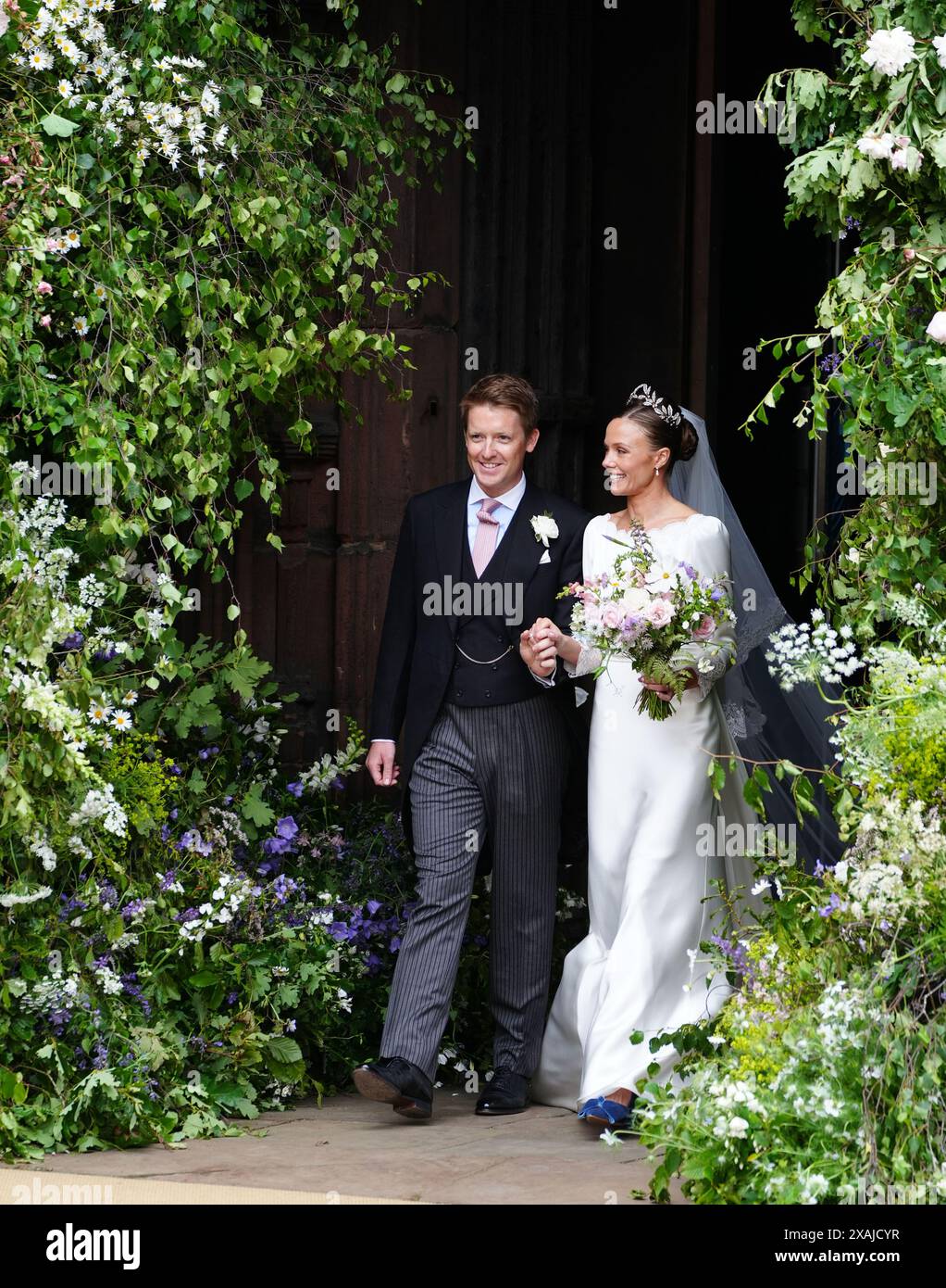 Olivia Henson and Hugh Grosvenor, the Duke of Westminster leave Chester ...