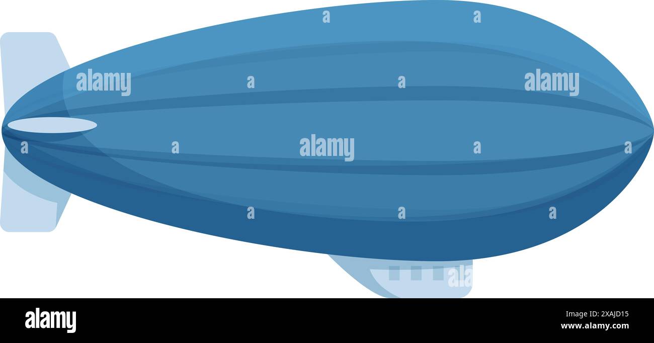 Blue blimp flying in the sky on white background Stock Vector Image ...