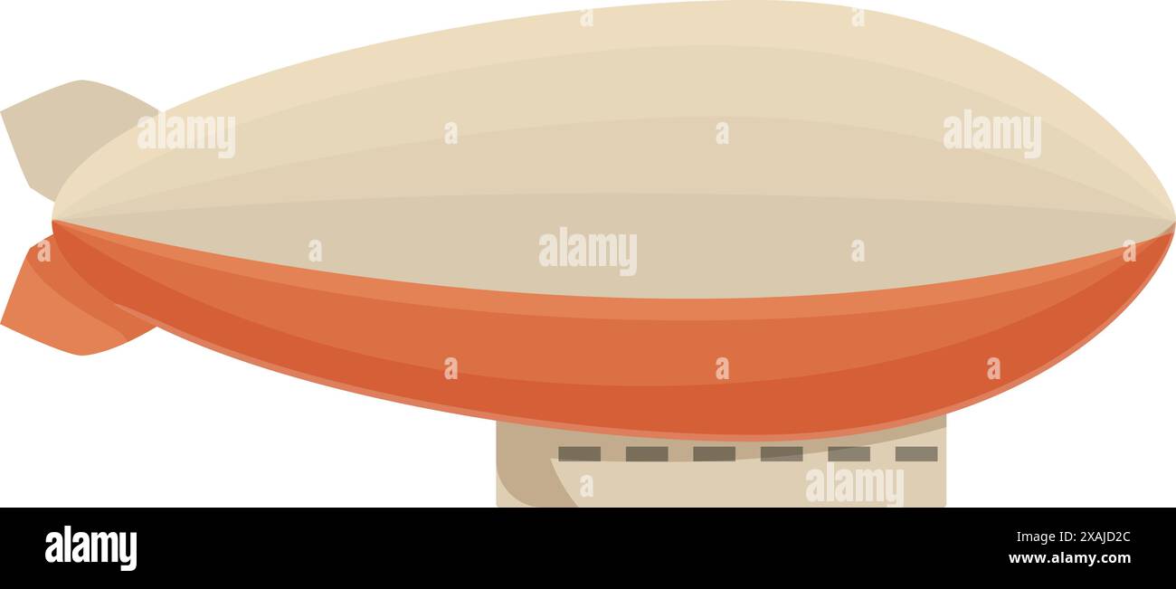 Large zeppelin airship floating with rudder and gondola Stock Vector ...