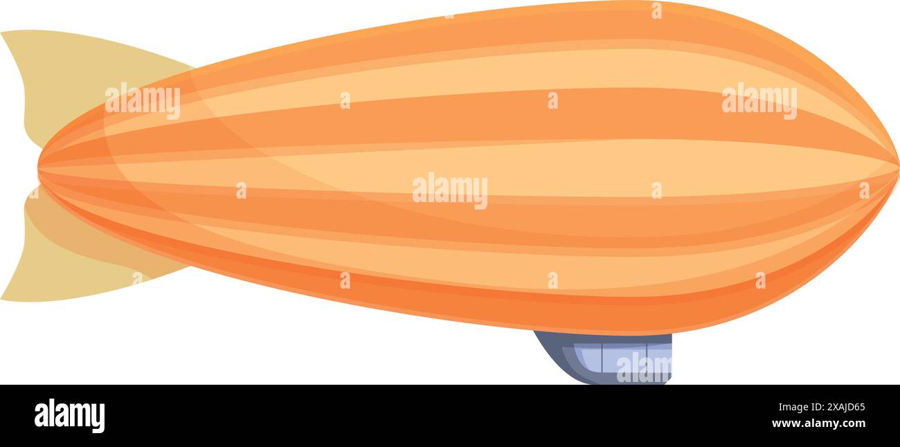 Orange and yellow zeppelin flying in the sky illustration Stock Vector ...