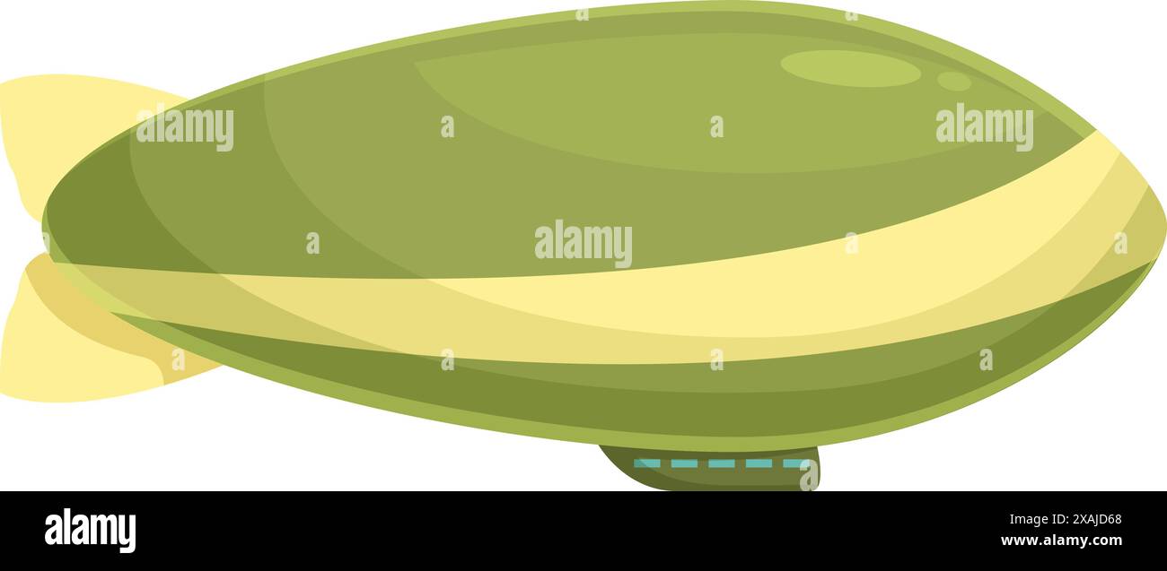 Green and yellow blimp flying in the sky with copy space Stock Vector ...