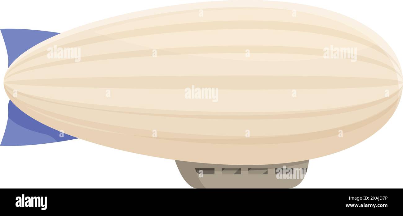 Large zeppelin airship is floating in the sky with blue tail fins Stock ...