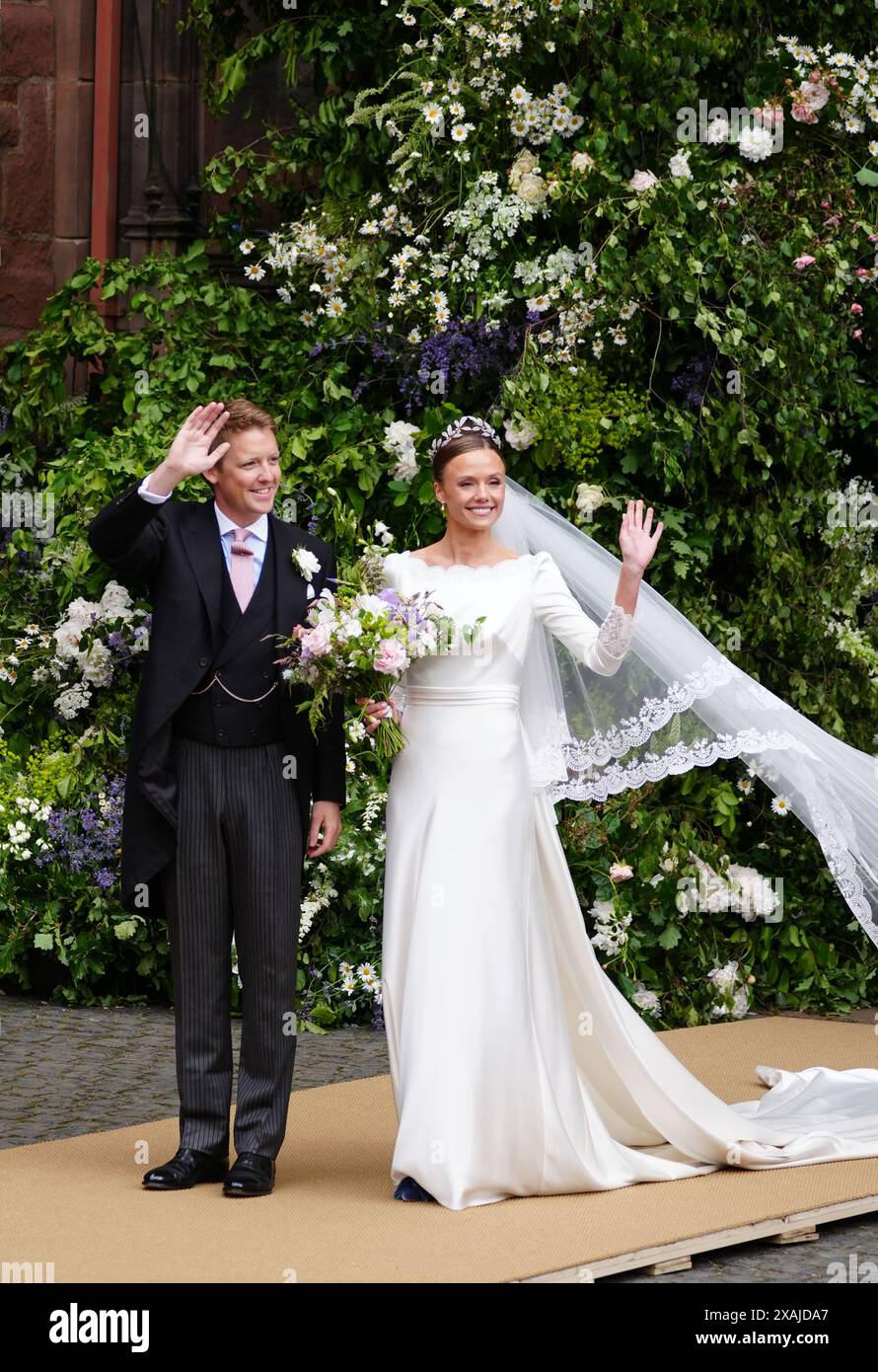 Olivia Henson and Hugh Grosvenor, the Duke of Westminster leave Chester ...