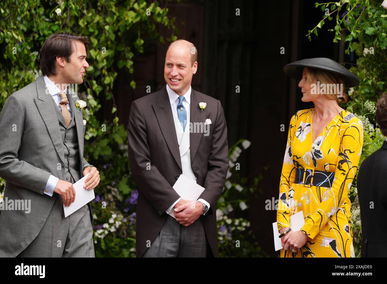 The Prince of Wales (centre) leaves Chester Cathedral after the wedding ...