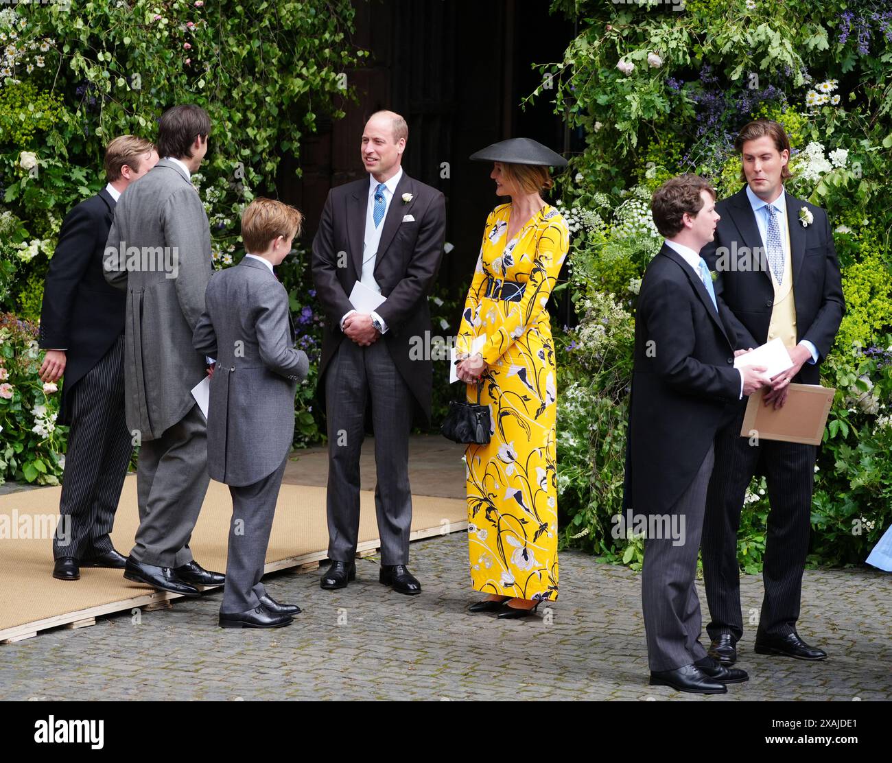 The Prince of Wales (centre left) leaves Chester Cathedral after the ...