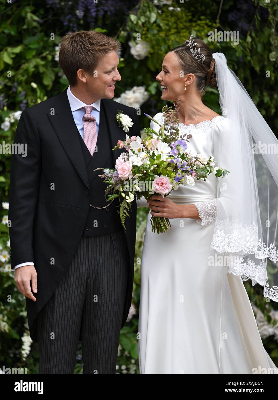 Chester, UK. June 7th, 2024. Olivia Henson and Hugh Grosvenor, the Duke ...