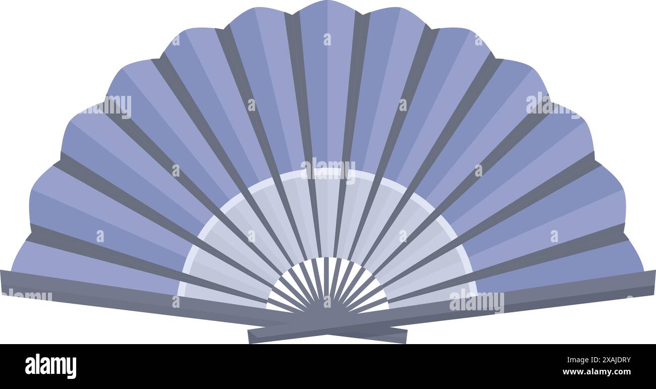 Open blue folding fan made of wood and fabric hi-res stock photography ...