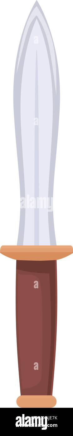 Simple cartoon style illustration of a dagger with a long, sharp blade ...
